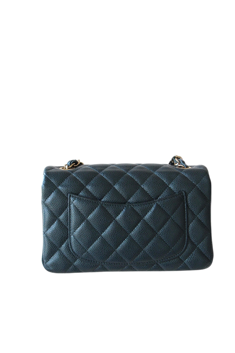 Chanel Classic Mini Rectangle Navy Caviar Gold-tone Hardware ...